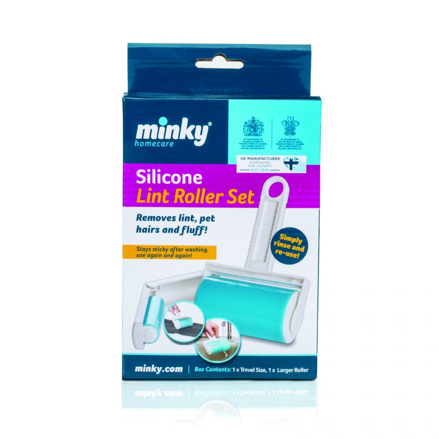 Minky Reuseable Silicone Lint Roller – Large And Travel Size Set of 2